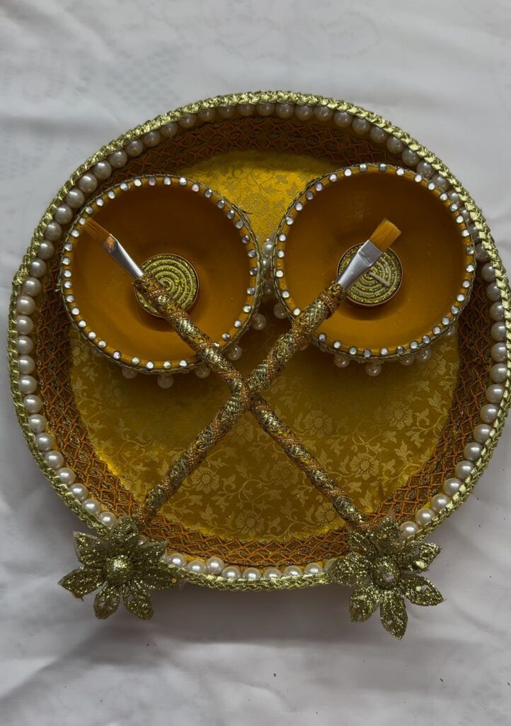 Luxury Handmade Haldi Platter – Personalized Traditional Haldi Ceremony ...